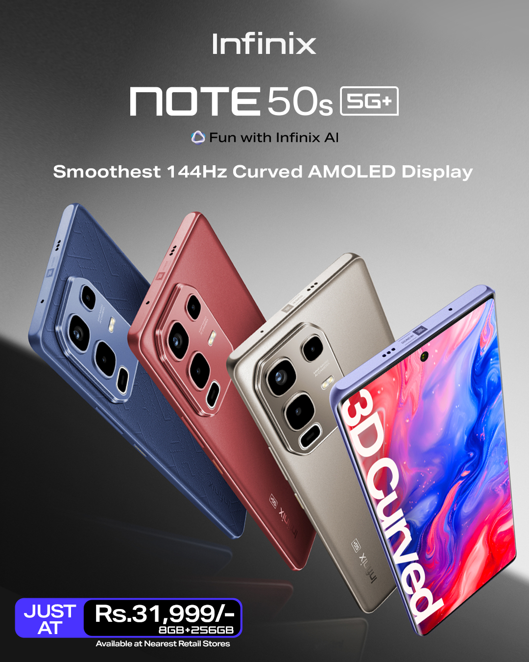 Infinix Launches NOTE 50s 5G+ in Nepal with 144Hz AMOLED Display and 64MP Camera at Rs. 31,999 ...